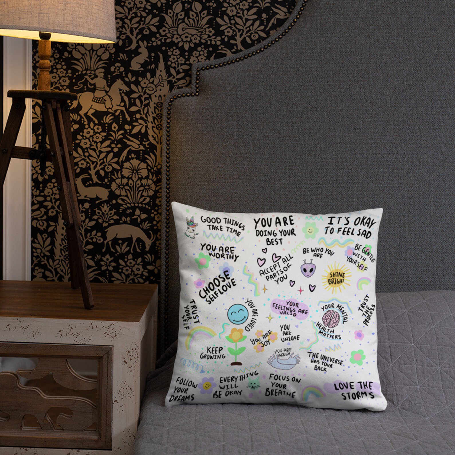 Mental Health Pillow Cute Throw Pillow Decorative Throw - Etsy