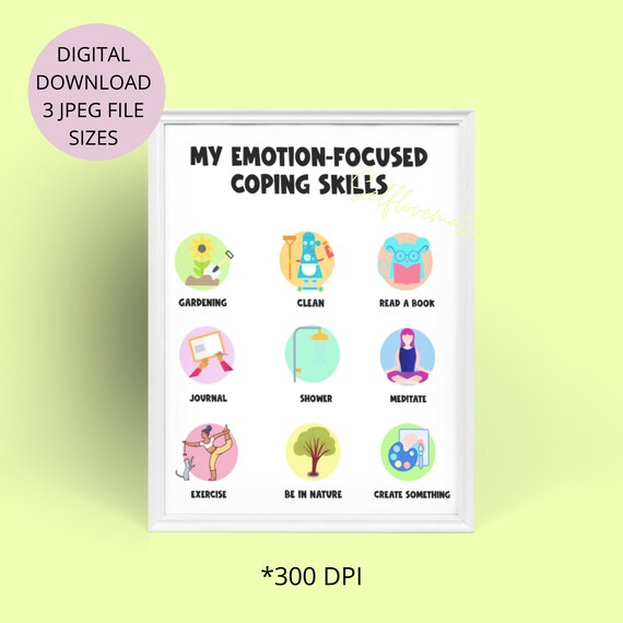 Coping Skills Poster Download Therapy Poster Therapy - Etsy