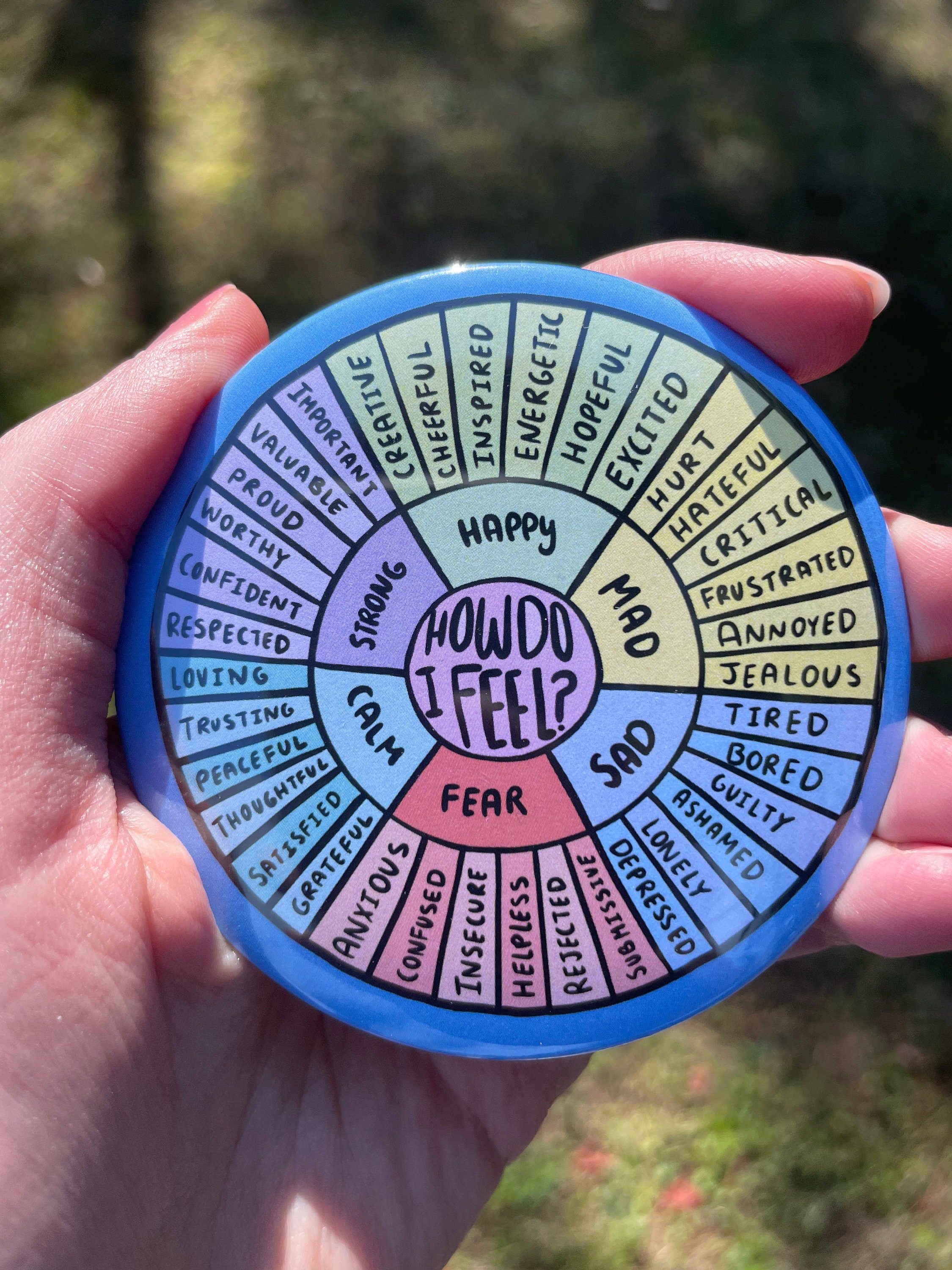Feelings Wheel Pin Mental Health Pin Emotions Wheel Mental - Etsy
