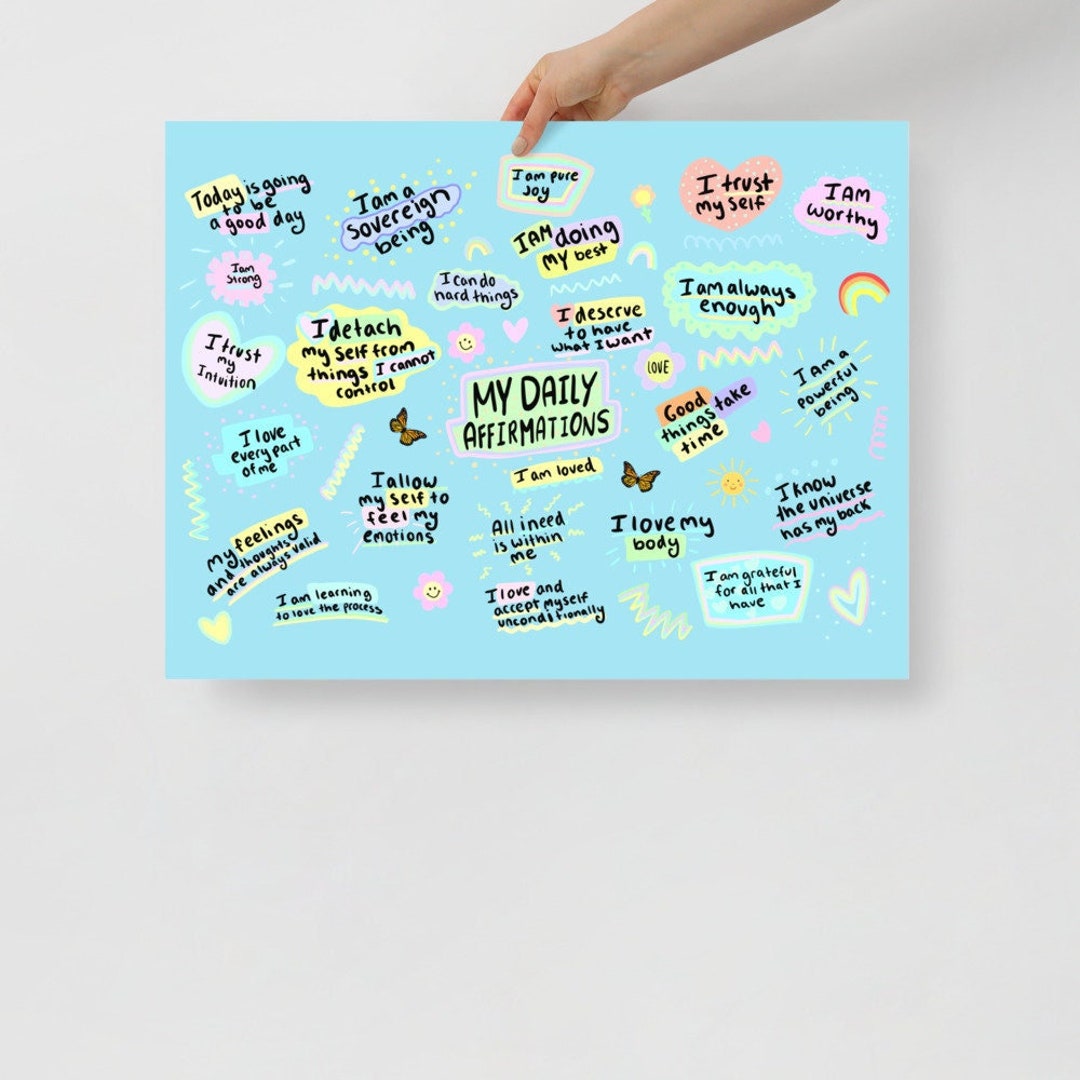 Daily Affirmation Wall Art, Affirmations Art Print, Mental Health ...