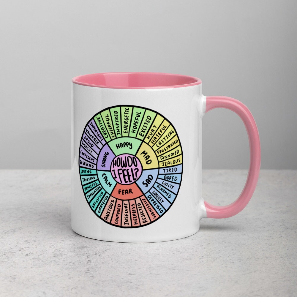 Feelings Mug Wheel Of Emotions Feelings Wheel Therapist | Etsy