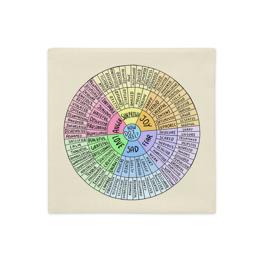 Feelings Wheel Chart Emotions Wheel Pillow Case Mental - Etsy Canada