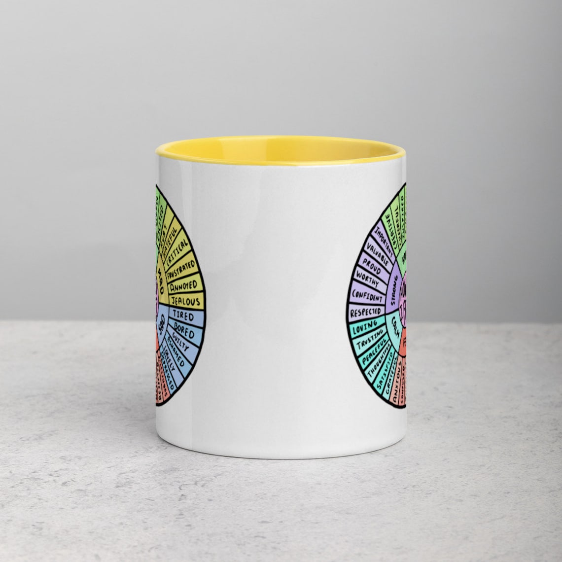 Feelings Mug Wheel Of Emotions Feelings Wheel Therapist | Etsy