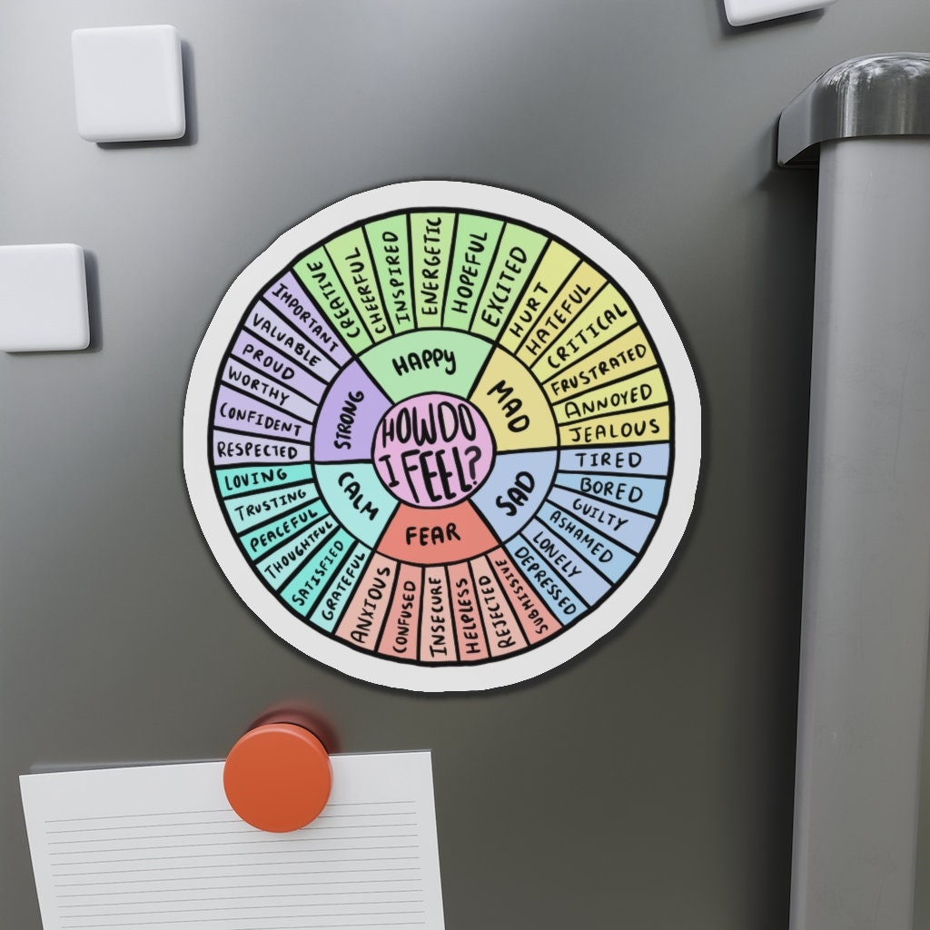 Feelings Wheel Magnet Mental Health Magnet Emotions Wheel - Etsy