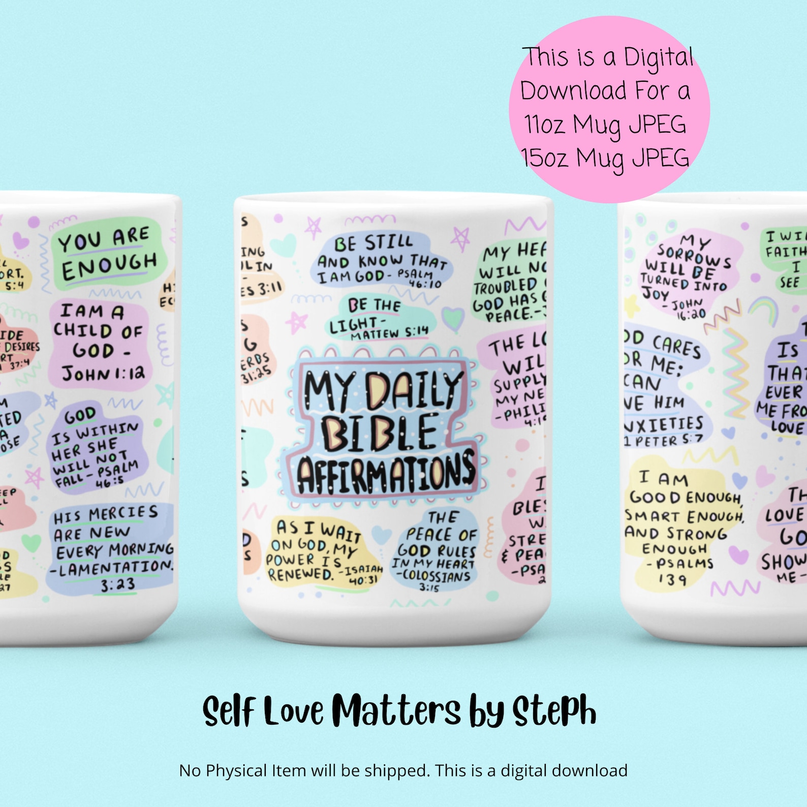 Christian Mug Sublimation Designs Positive Quote Mug 11oz - Etsy