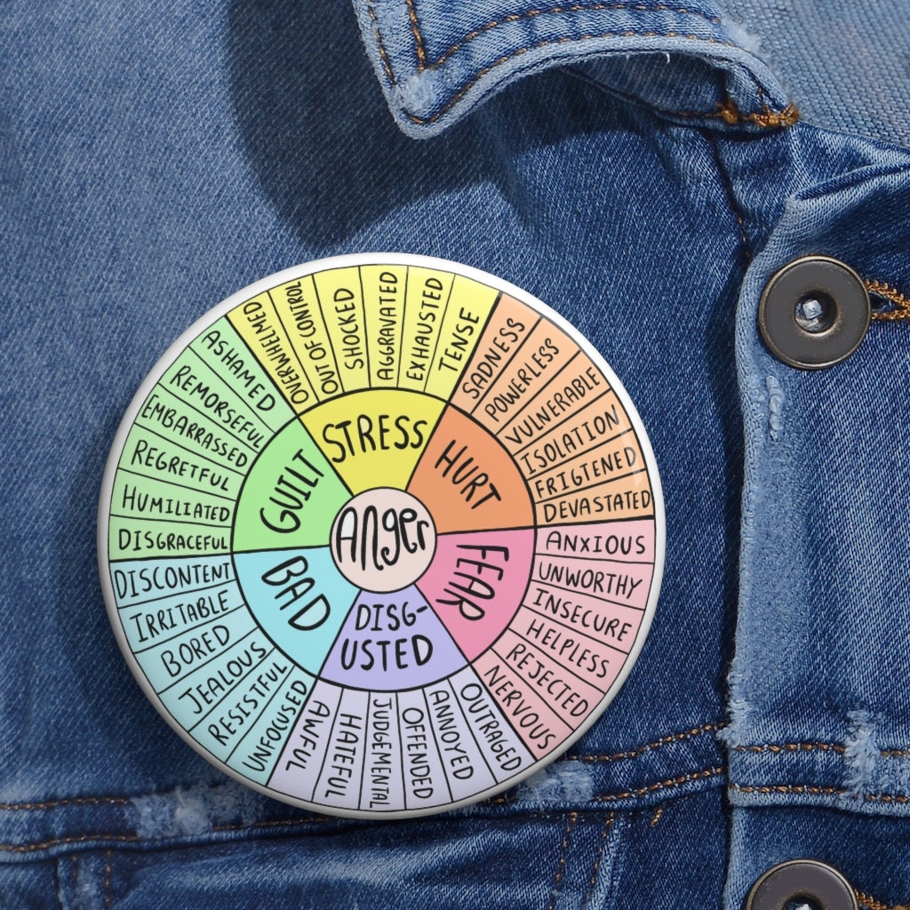 Feelings Wheel Pin Emotions Wheel ANGER Chart Therapy Tools - Etsy