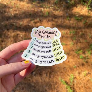 Grounding Guide, Mental Health Sticker, Grounding Exercises, Therapy ...