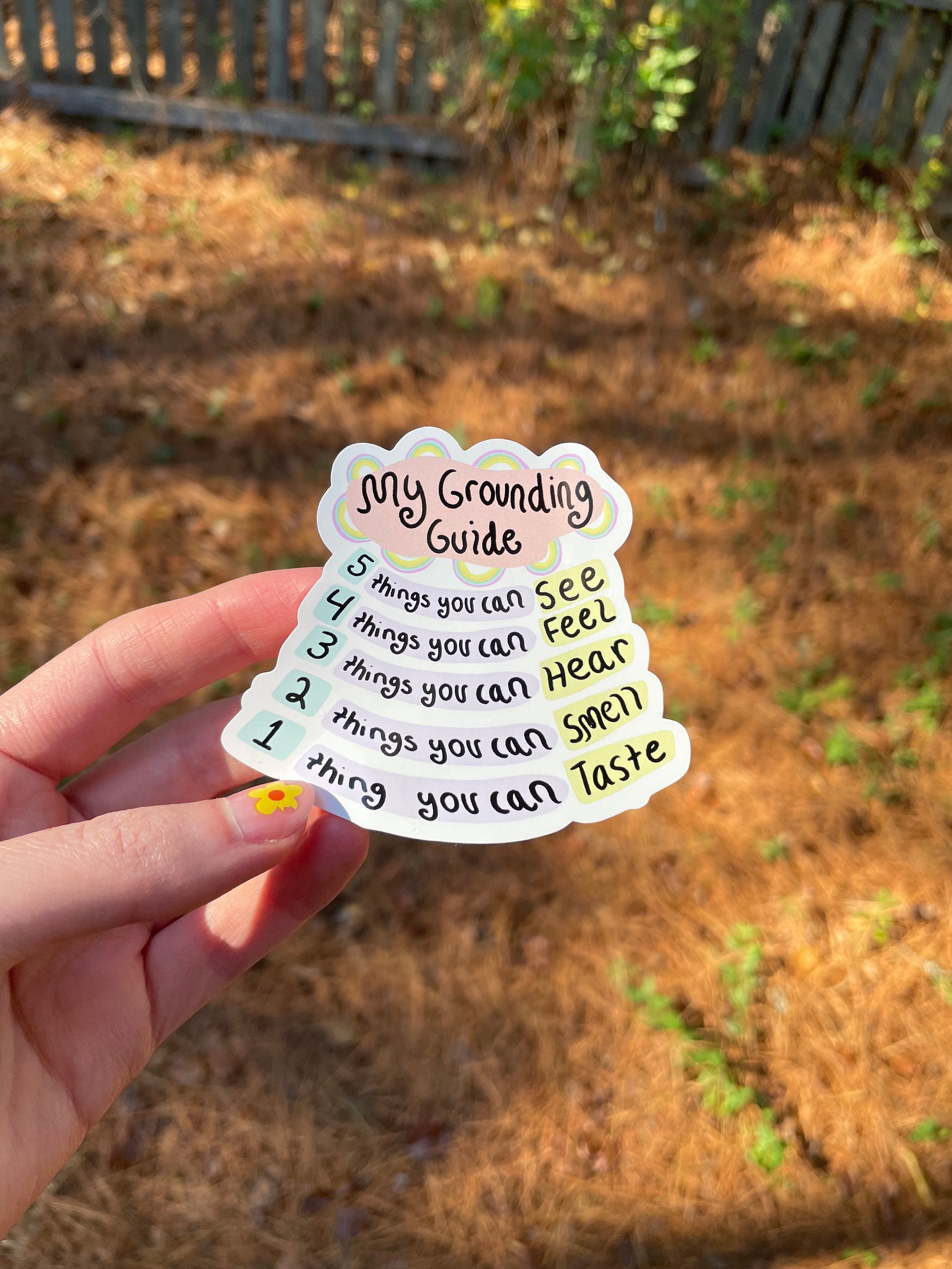 Grounding Guide, Mental Health Sticker, Grounding Exercises, Therapy ...