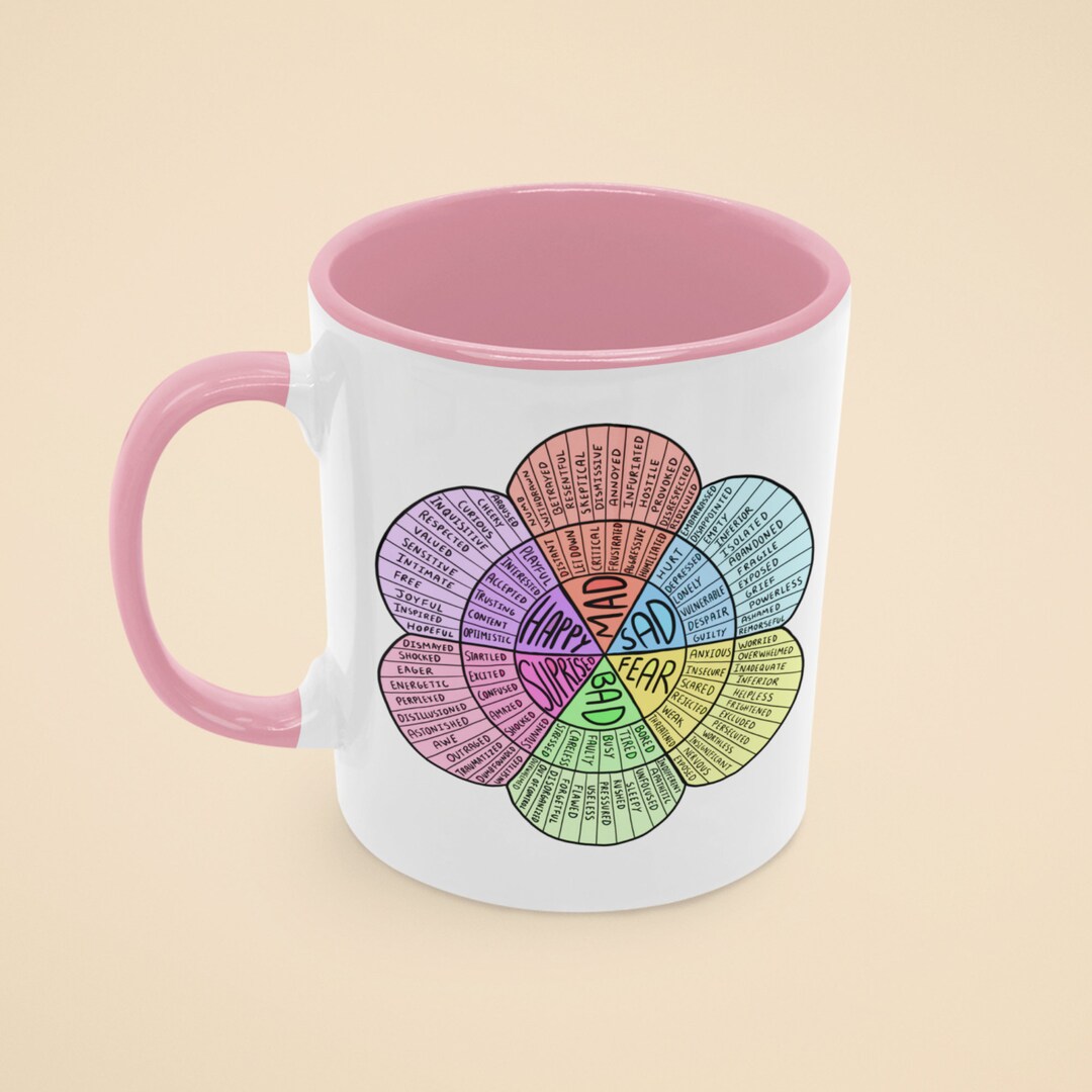 Feelings Mug, Wheel of Emotions, Feelings Wheel, Therapist Mug, Self ...
