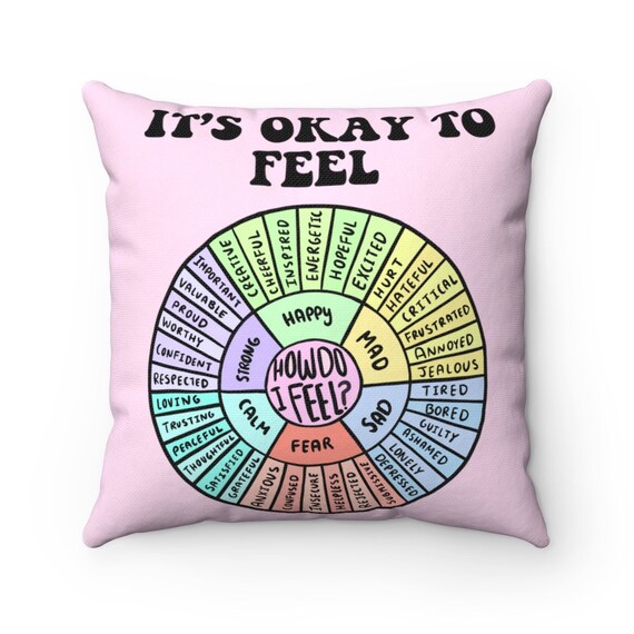 Pink Feelings Wheel Pillow Emotions Wheel Pillow Mental | Etsy