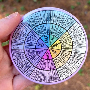 Feelings Wheel Pin Emotions Wheel Mental Health Pin Therapy | Etsy