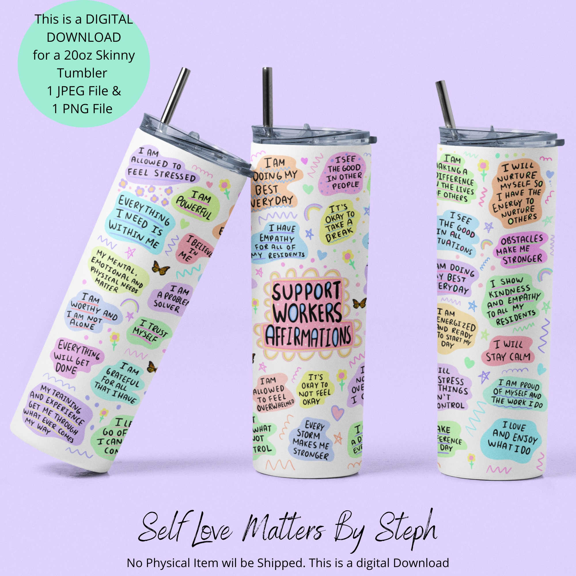 Support Worker Tumbler PNG, Support Worker Tumbler Sublimation, Daily ...