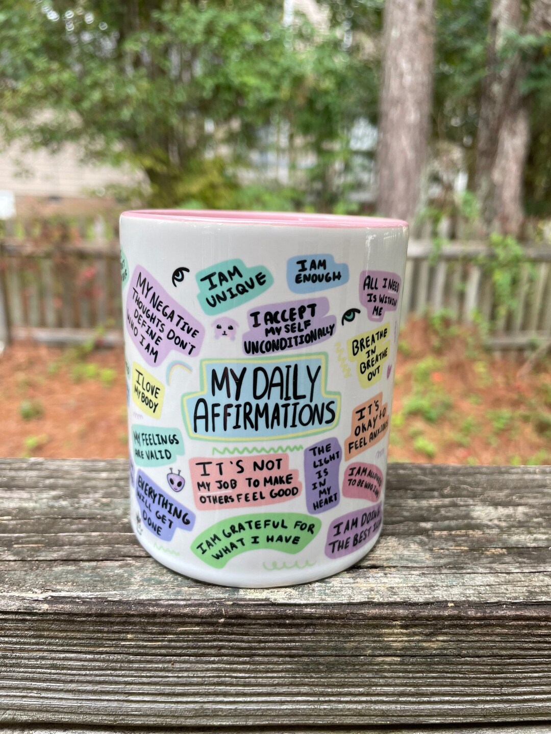 Daily Affirmations, Affirmations Mug, Motivational Mug, Self Care Mug ...