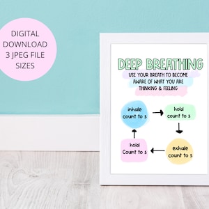 Grounding Technique Poster for Kids, Breathing, Grounding Tools ...