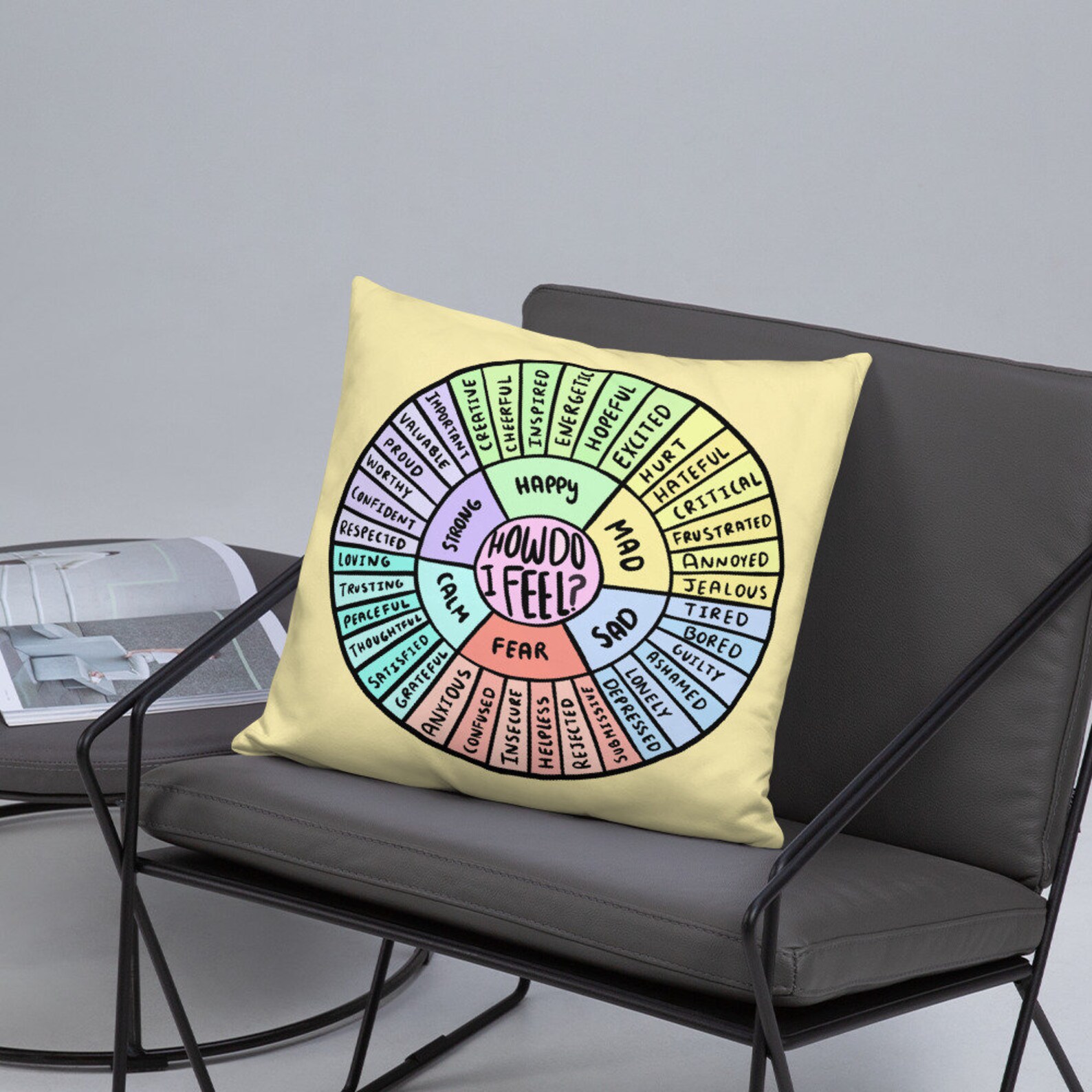 Feelings Wheel Pillow Emotions Wheel Pillow Wheel of | Etsy