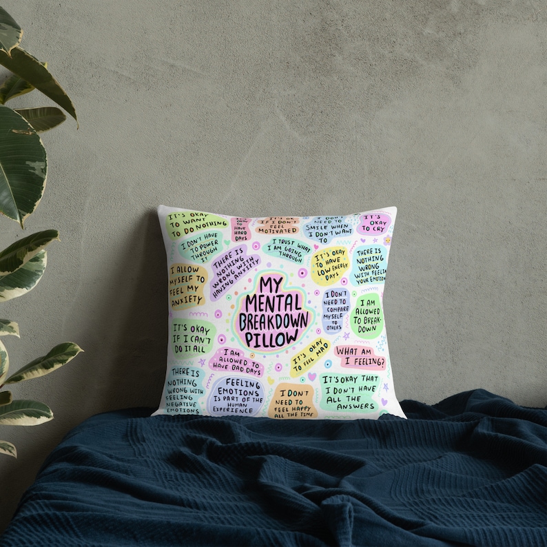 Mental Health Pillow, Feelings Wheel Pillow, Mental Breakdown, Emotions ...