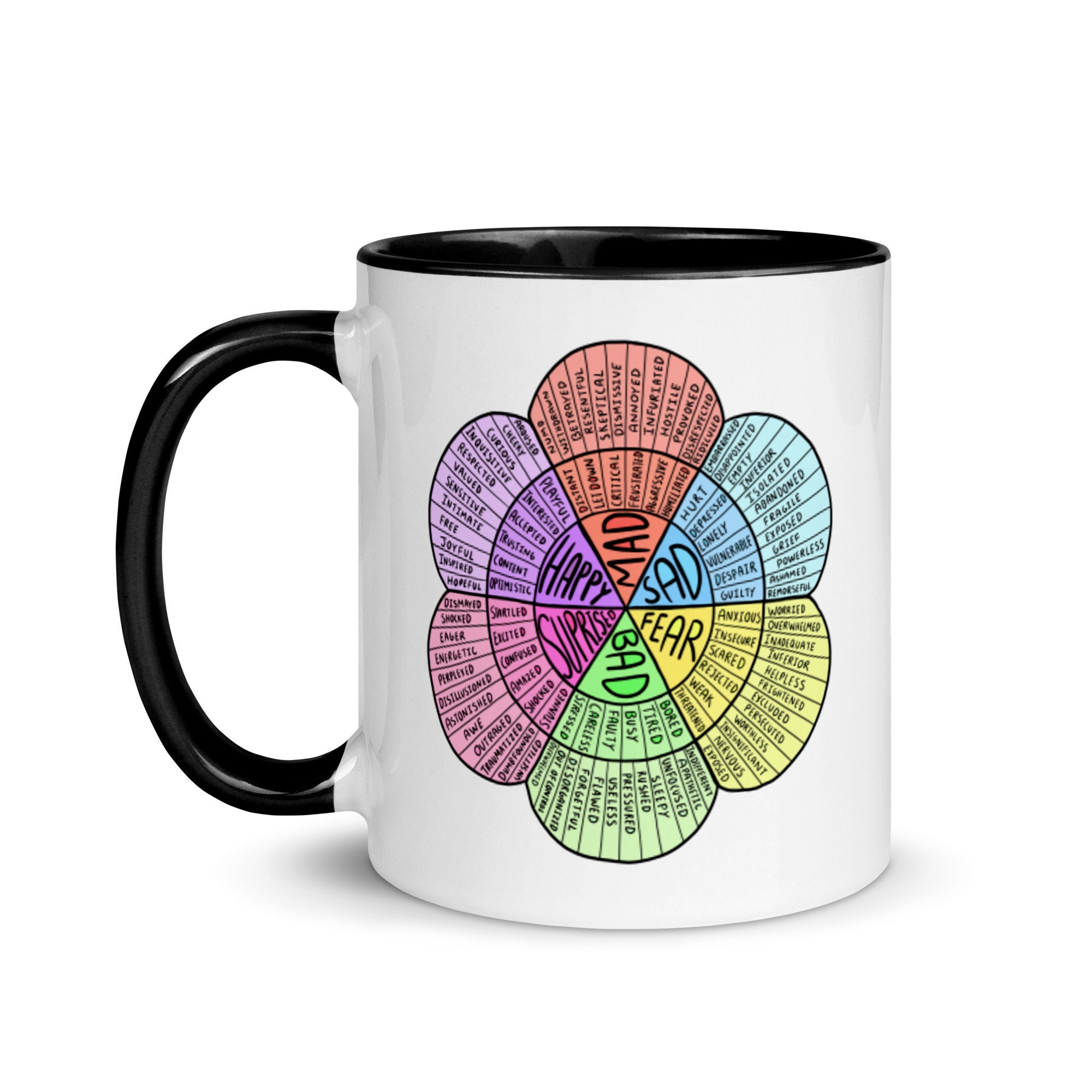 Feelings Mug, Wheel of Emotions, Feelings Wheel, Therapist Mug, Self ...
