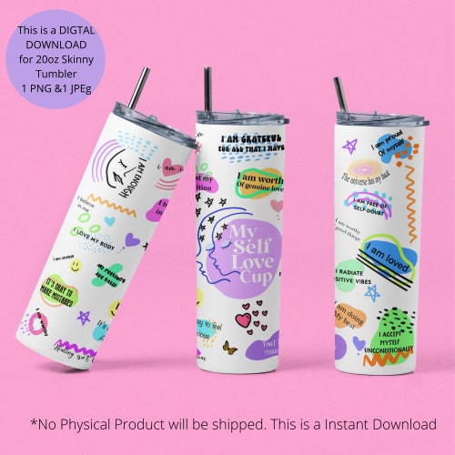 20 Oz Skinny Tumbler Design Sublimation Girly Tumbler Wrap - Etsy