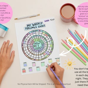 Weekly Mood Tracker, Printable Mood Tracker, Emotion Tracker, Mood ...