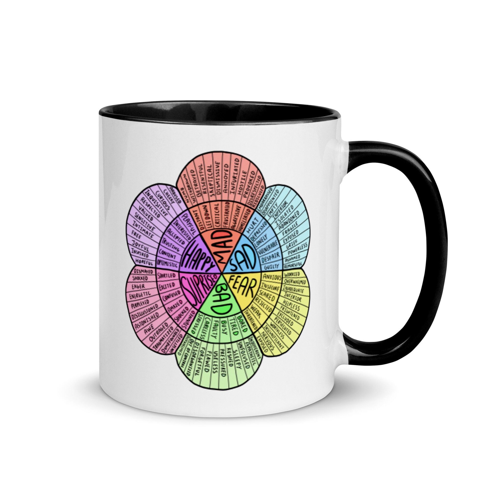 Feelings Mug, Wheel of Emotions, Feelings Wheel, Therapist Mug, Self ...