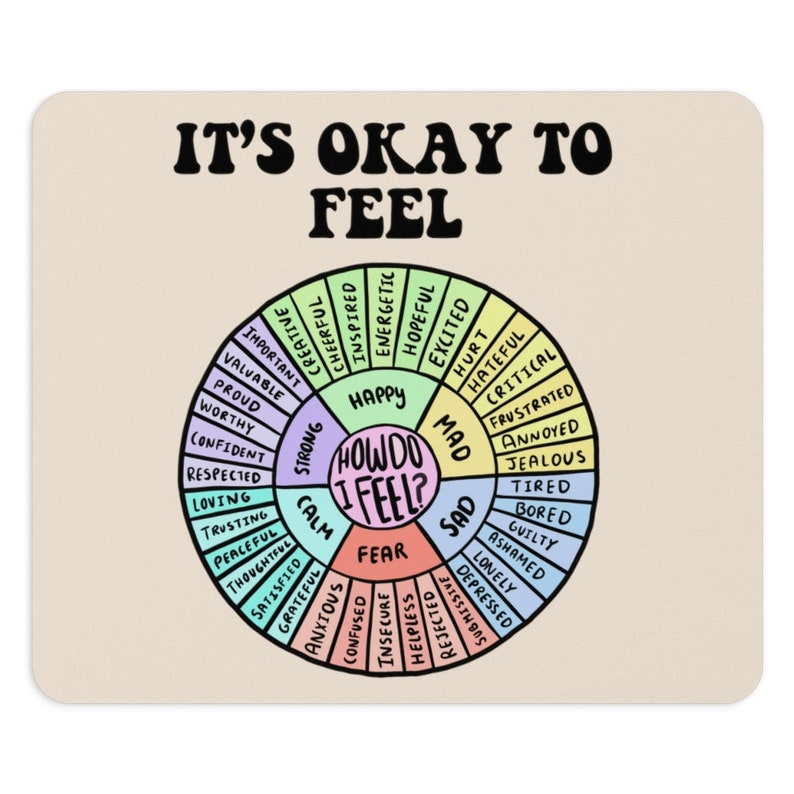 Feelings Wheel Mouse Pad Feelings Wheel Mousepad for Kids - Etsy
