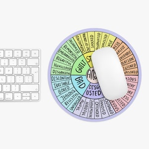 Feelings Wheel MOUSE Pad, Wheel of Emotions, Anger Chart, Gift for ...