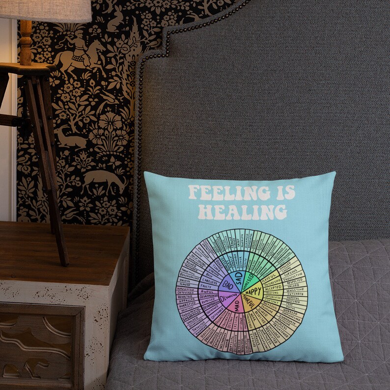 Feelings Chart Feelings Wheel Therapy Pillow Psychologist - Etsy