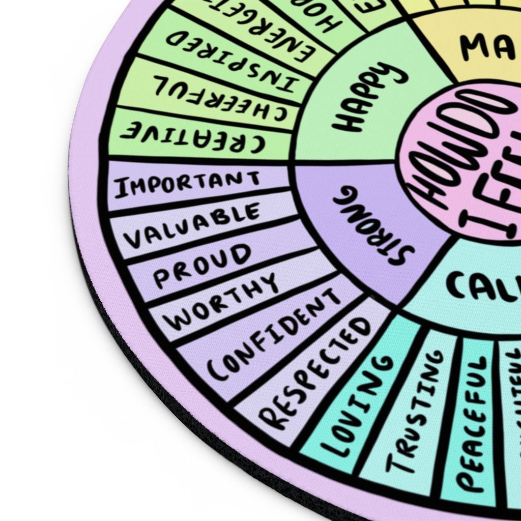 Feelings Wheel MOUSE PAD Emotions Wheel Wheel of Emotions - Etsy