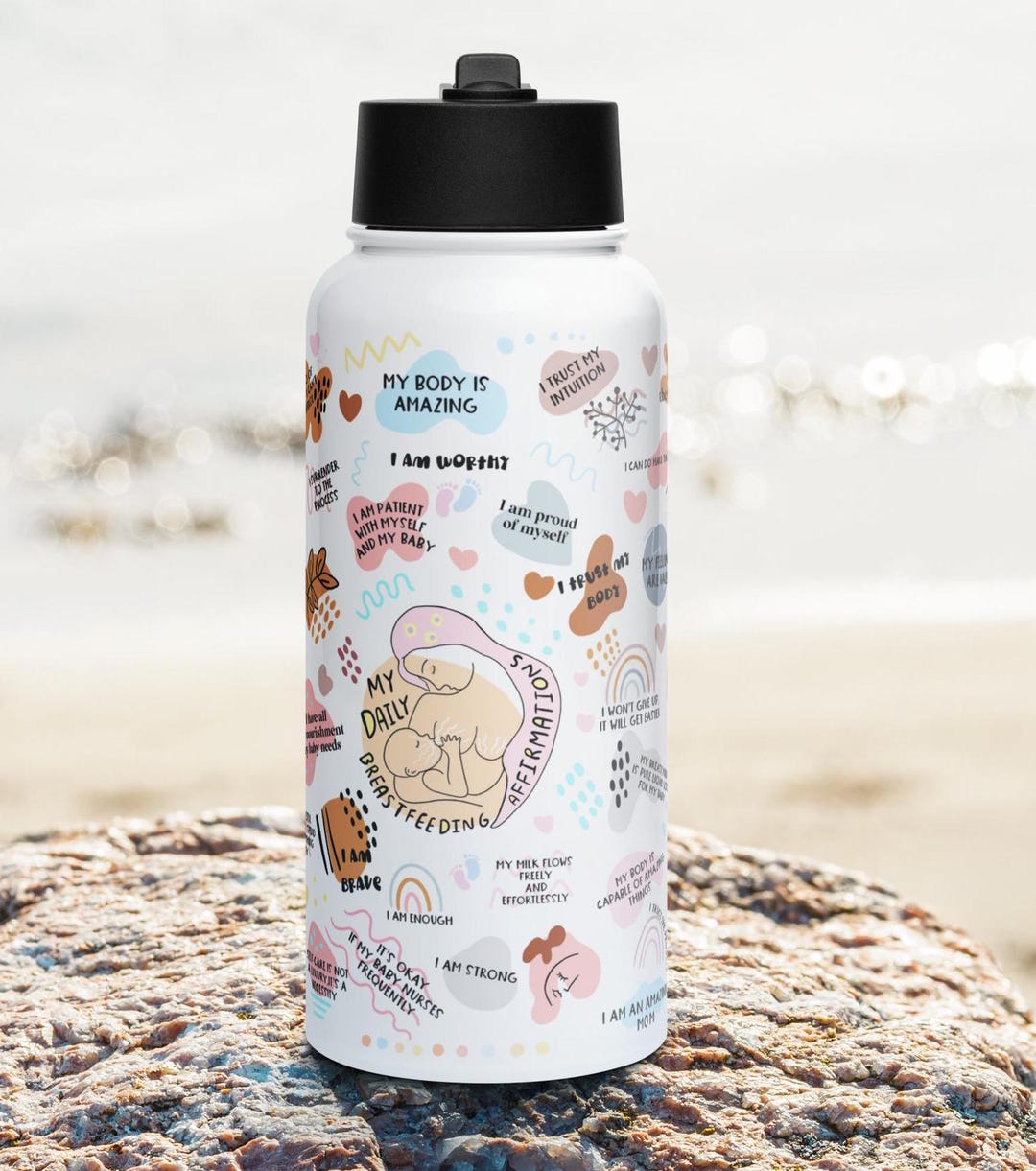 New Mom Water Bottle, Mom Affirmations, Breastfeeding Mom Gifts ...