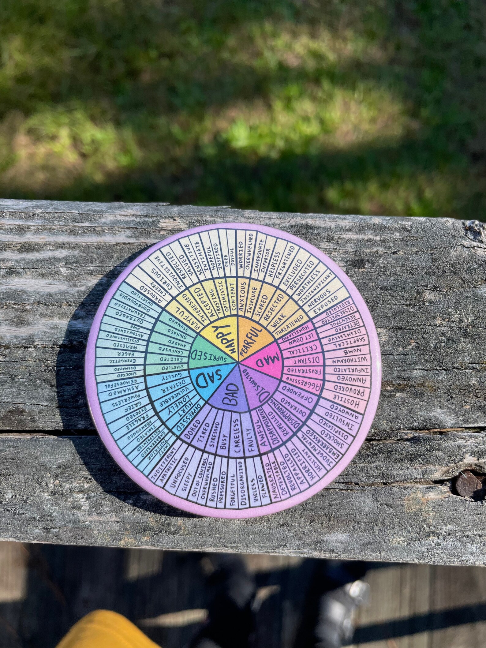 Feelings Wheel Pin Emotions Wheel Mental Health Pin Therapy | Etsy