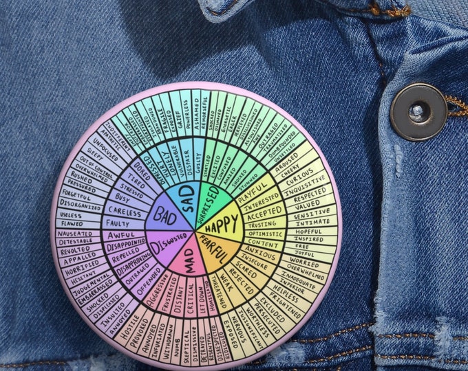 Feelings Wheel Sticker Emotions Chart Sticker Therapist - Etsy