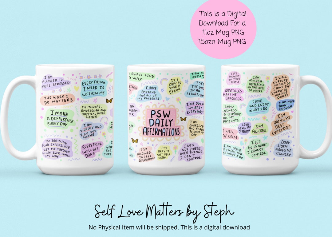 Personal Support Worker PNG Download, 11oz Mug Sublimation Designs ...