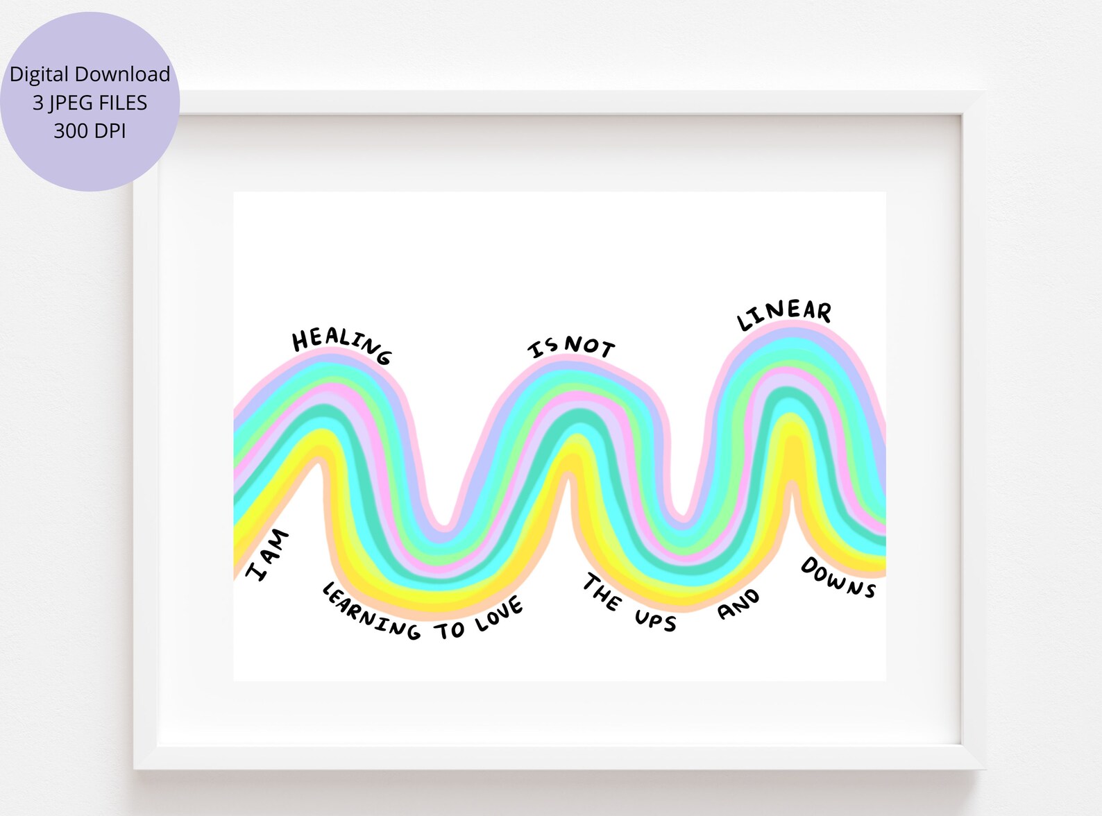 Healing is Not Linear Wall Art Mental Health Digital Print - Etsy