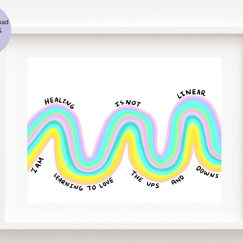 Healing is Not Linear Wall Art Mental Health Digital Print - Etsy