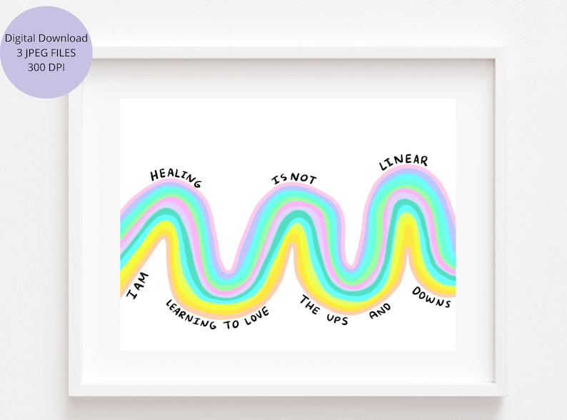 Healing is Not Linear Wall Art Mental Health Digital Print - Etsy
