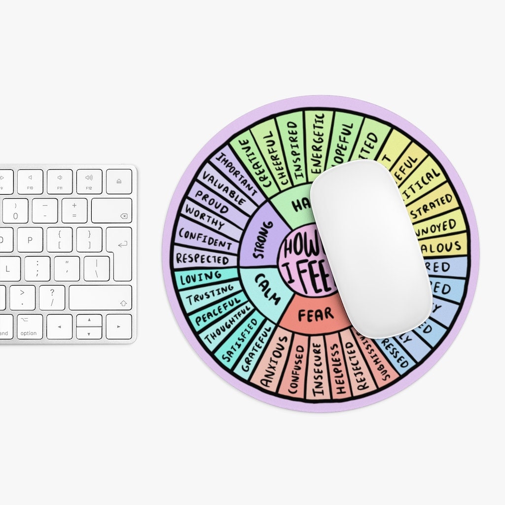 Feelings Wheel MOUSE PAD Emotions Wheel Wheel of Emotions - Etsy