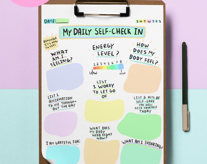 Mental Health Check in Daily Check in Digital Download Mental Health ...
