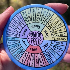 Feelings Wheel Pin Mental Health Pin Emotions Wheel Mental Health ...