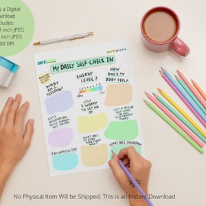 Mental Health Check in Daily Check in Digital Download Mental Health ...