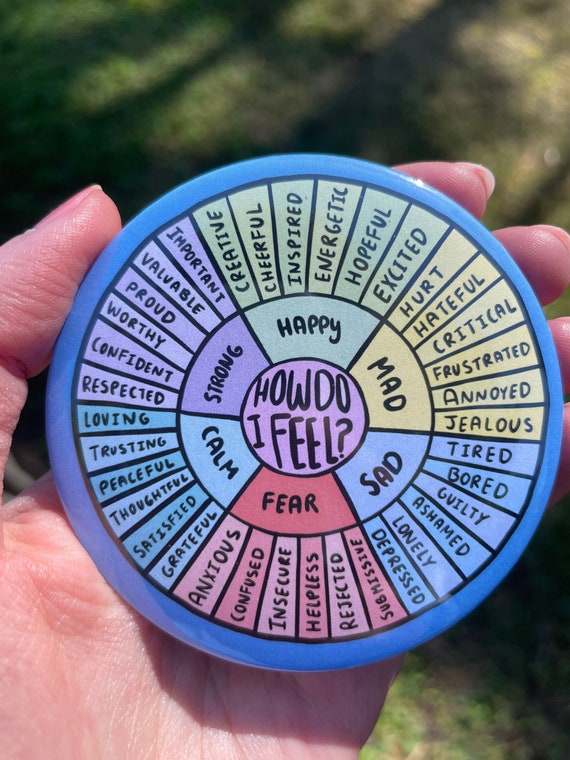 Feelings Wheel Pin Mental Health Pin Emotions Wheel Mental | Etsy