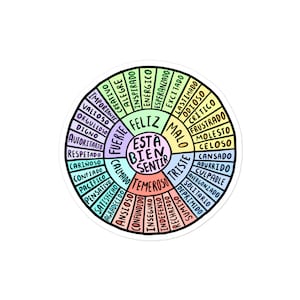 Spanish Feelings Wheel, Feelings Wheel Sticker, Mental Health Vinyl ...