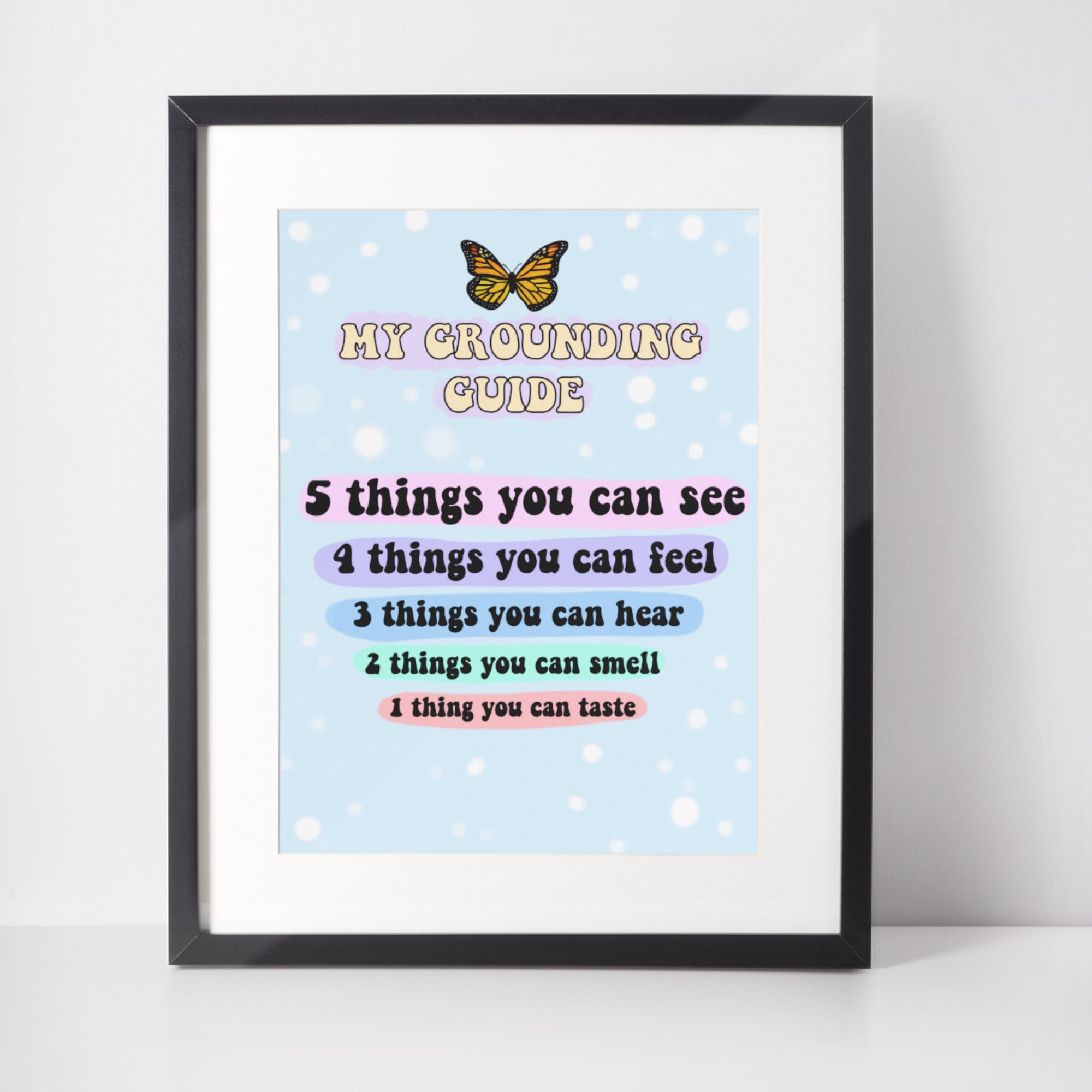 Grounding Technique Poster, Coping Skill Poster, Mental Health Digital ...