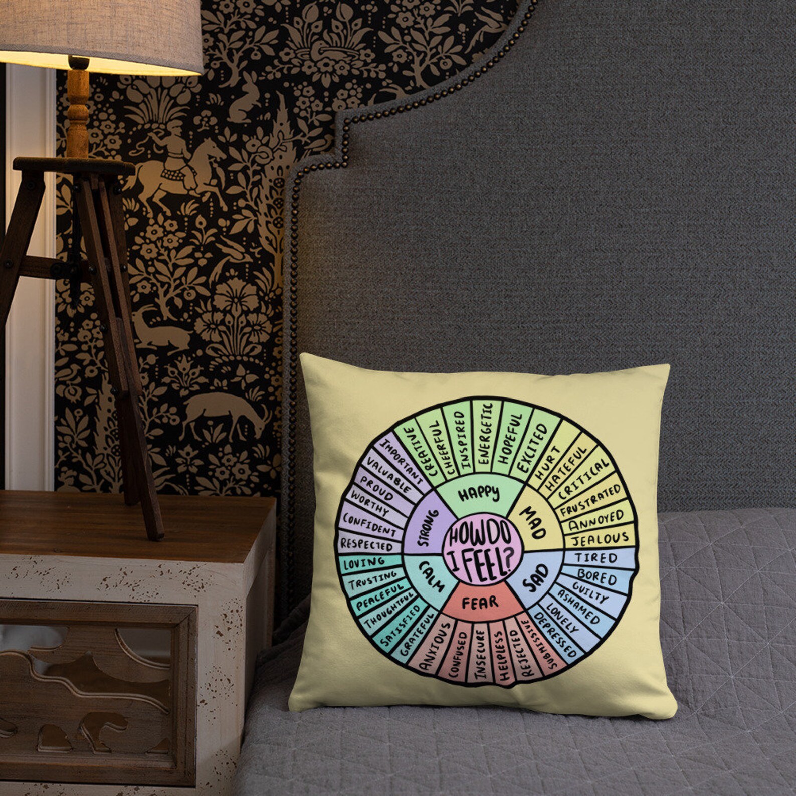 Feelings Wheel Pillow Emotions Wheel Pillow Wheel of | Etsy