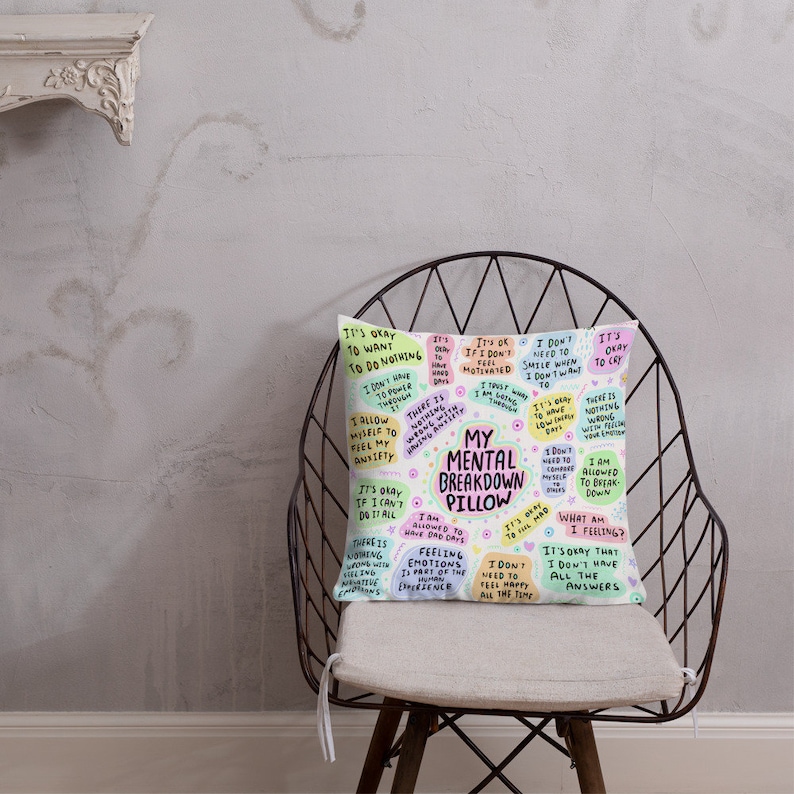 Mental Health Pillow, Feelings Wheel Pillow, Mental Breakdown, Emotions ...