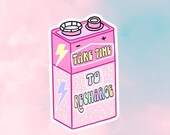 Take Time to Recharge Battery Sticker Mental Health Sticker - Etsy
