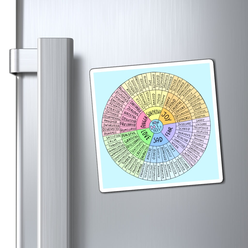 Emotions WHEEL Magnet, Feelings Wheel, Self Awareness, Therapy Tools ...