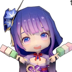 Genshinimpact,raiden Shogun, Papercraft , Pepakura, 3D Model Paper ...