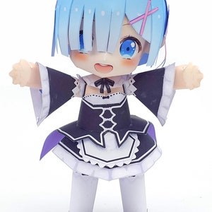 Rem Ram ,emilia, Beatrice, Papercraft , Pepakura, 3D Model Paper , PDF ...