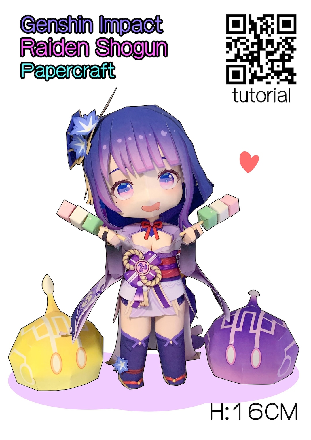 Genshinimpact,raiden Shogun, Papercraft , Pepakura, 3D Model Paper , PDF Template , DIY , A4 - Etsy