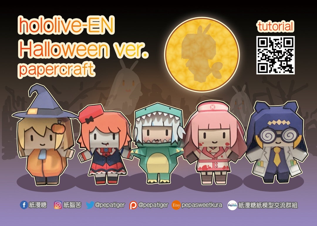 Vtuber, EN , Halloween, Papercraft , Pepakura, 3D Model Paper , PDF ...
